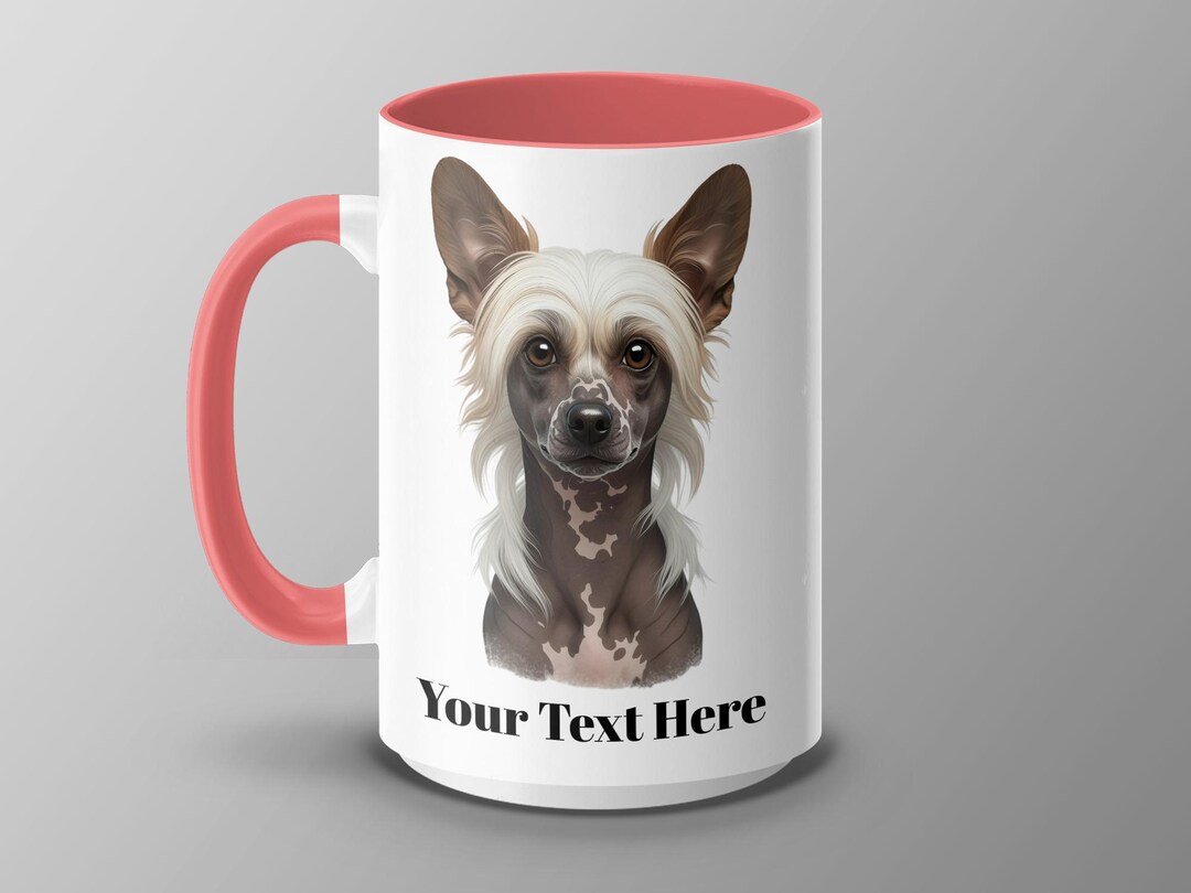 Chinese Crested Dog Mug: Unique Hairless Dog Portrait Gift - Etsy