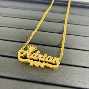 3D Double Plated Custom Name Necklace, Personalized Gift - Etsy