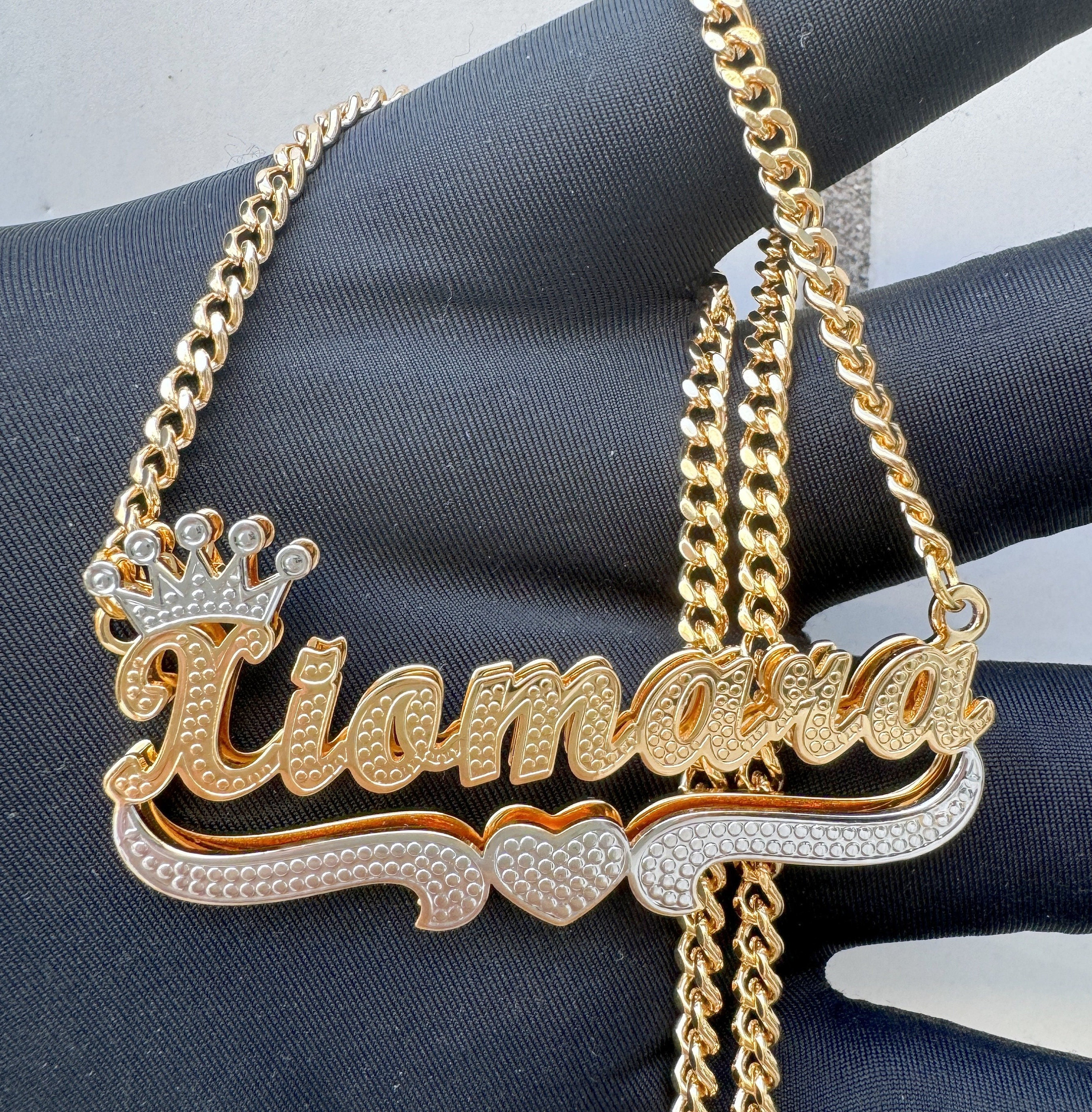 18K Gold Name Necklace double Name Plate custom Name Necklace Personalized Necklace nameplate Necklace personalized Gifts gift for Women Etsy Canada