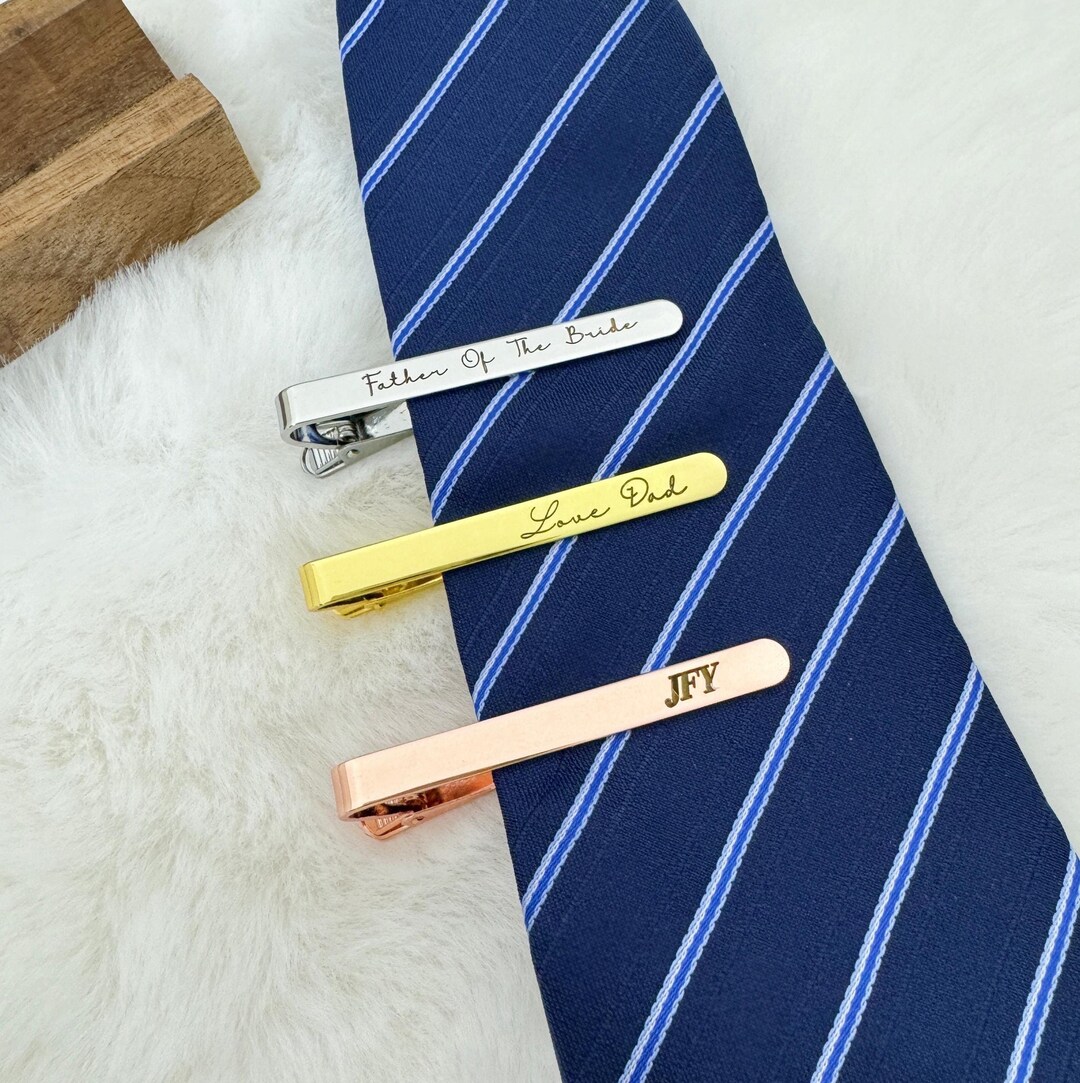Custom Engraved Tie Clip: Groomsmen Gift, Personalized Tie Bar - Etsy