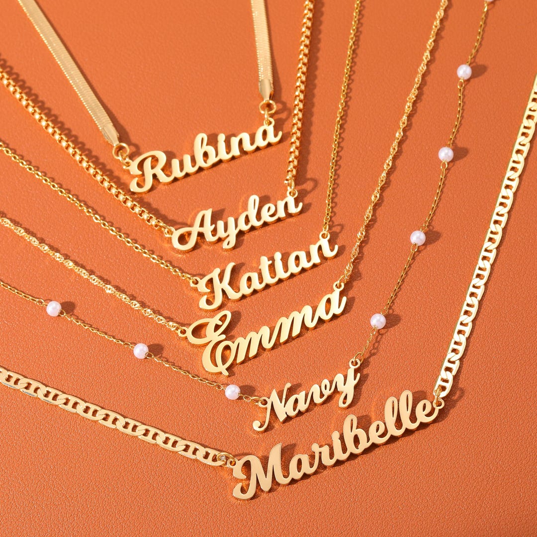 18K Gold Plated Custom Name Necklace: Personalized Minimalist Jewelry ...