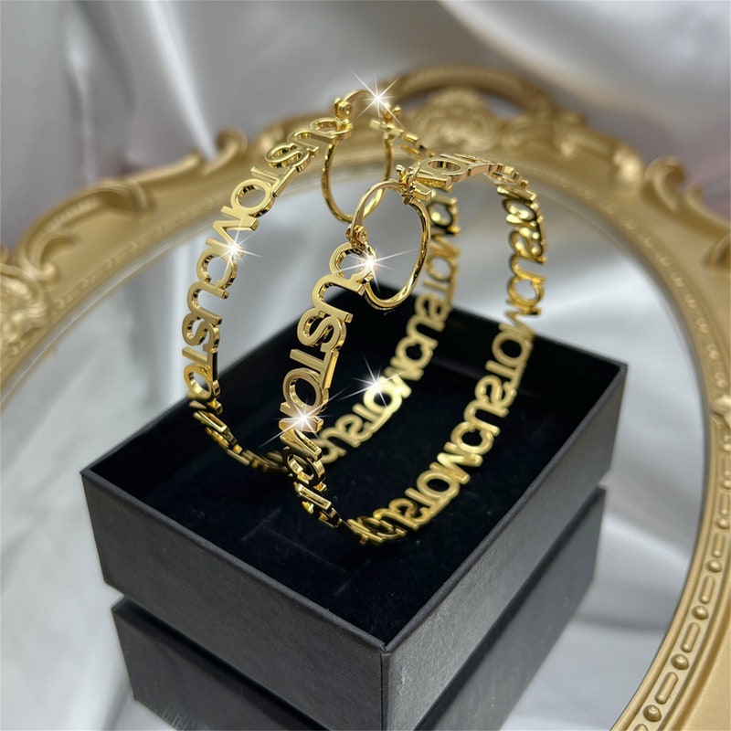 Name Hoop Earrings - Etsy