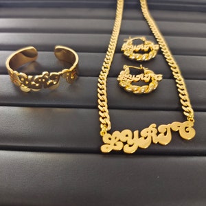Custom Name 18K Gold Jewelry Set: Personalized Baby, Kids Gift - Etsy