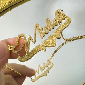Bling Custom Name Necklace: Personalized Cuban Link Chain, Script ...