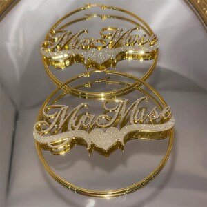 Custom Bling Name Hoop Earrings: Personalized Large Hoops, Gold Jewelry ...