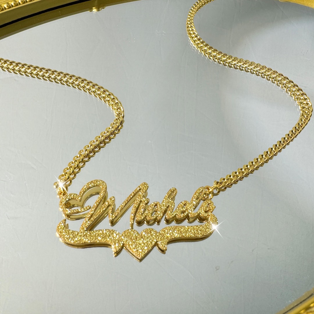 Custom Name Necklace,bling Gold Necklace,personalized Necklace,cuban ...