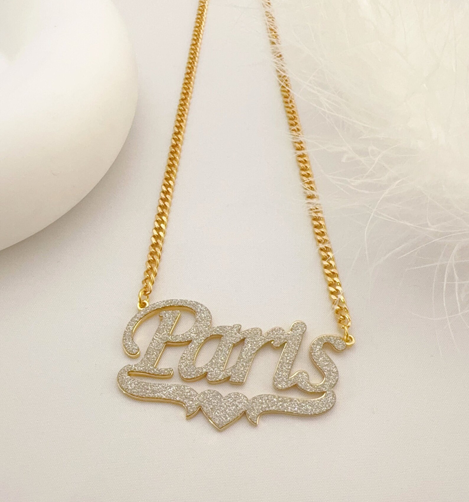 Bling Custom Name Necklace: Personalized Gold Nameplate Choker - Etsy