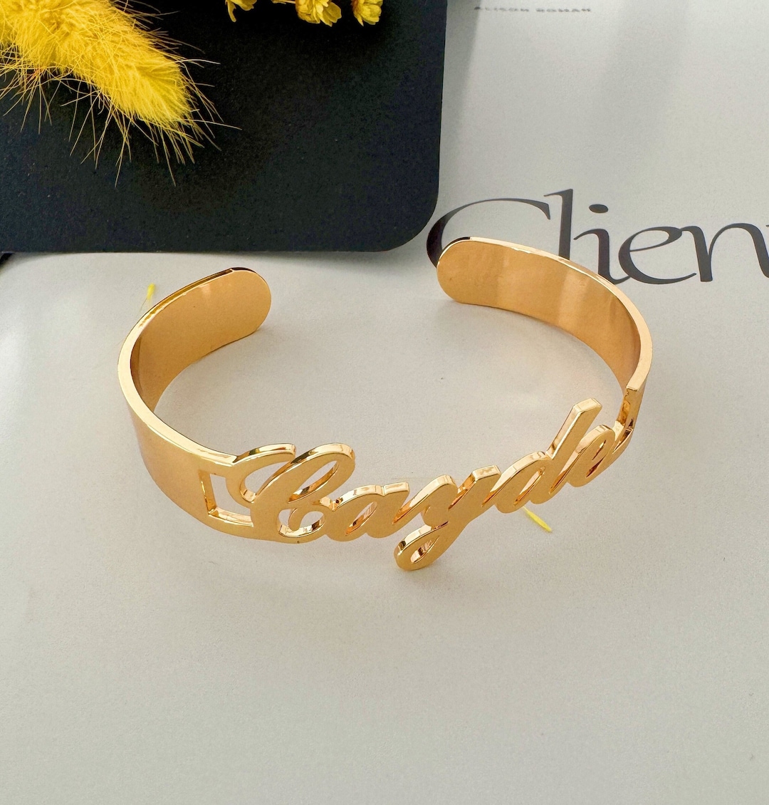 Gold Name Bracelet: Personalized Jewelry, Custom Nameplate Bangle - Etsy