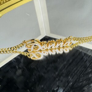 Gold Double Plated Custom Name Necklace: Bling Personalized Jewelry - Etsy