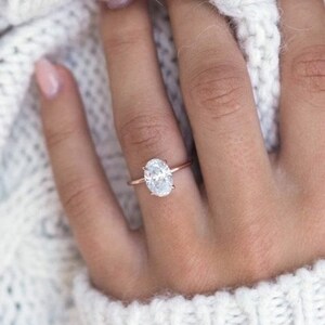 Gold Promise Ring Engagement Ring Oval Solitaire Ring Gift - Etsy