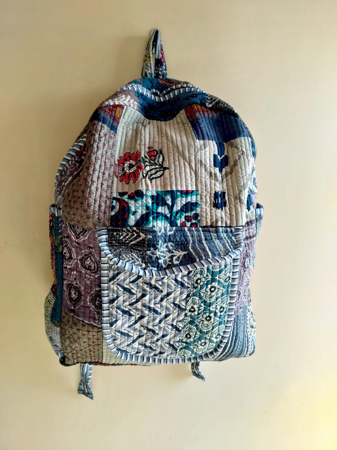 Cotton Quilt Patchwork Backpack: Bohemian Tote Bag - Etsy