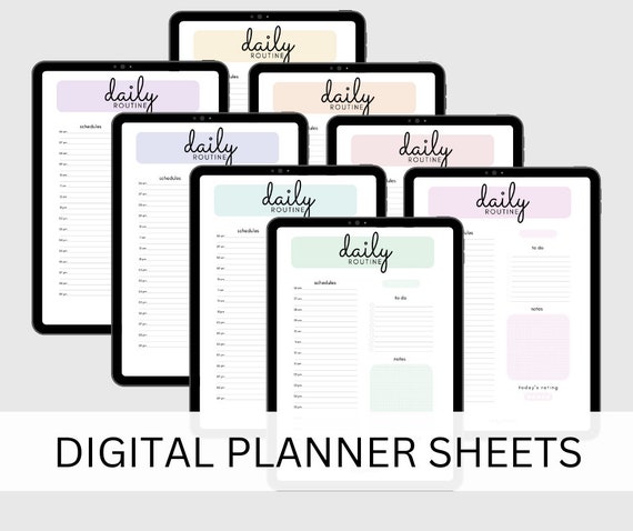 Digital Planner Sheet Daily Routine Print at Home Use - Etsy