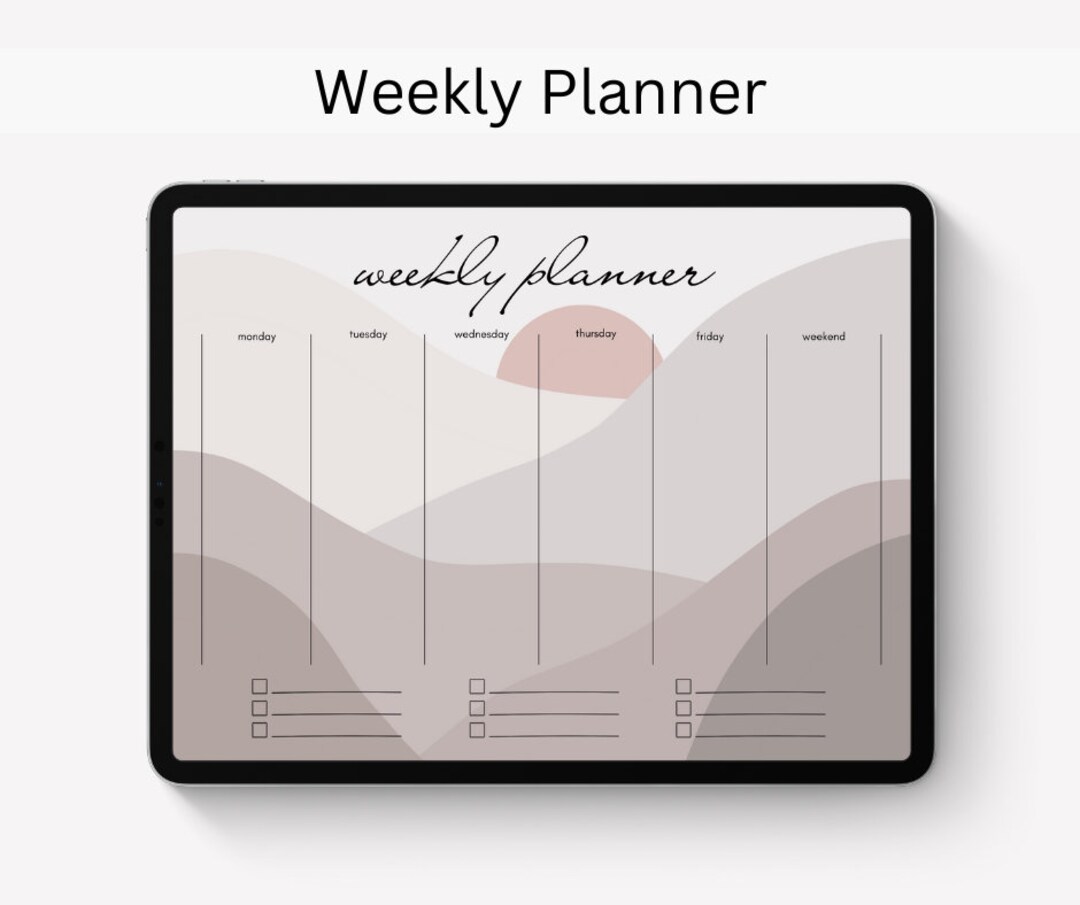 Digital Weekly Planner Simple Planner Sheet Print at Home Use Digital ...