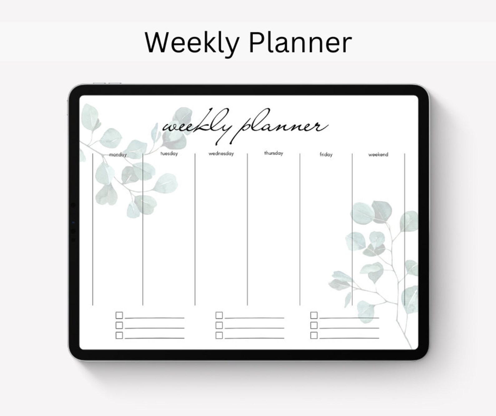 Digital Weekly Planner Simple Planner Sheet Print at Home Use Digital ...