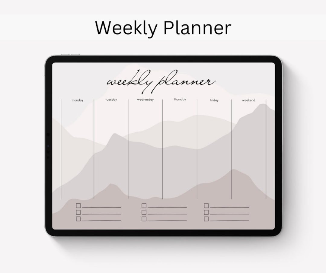 Digital Weekly Planner Simple Planner Sheet Print at Home Use Digital ...