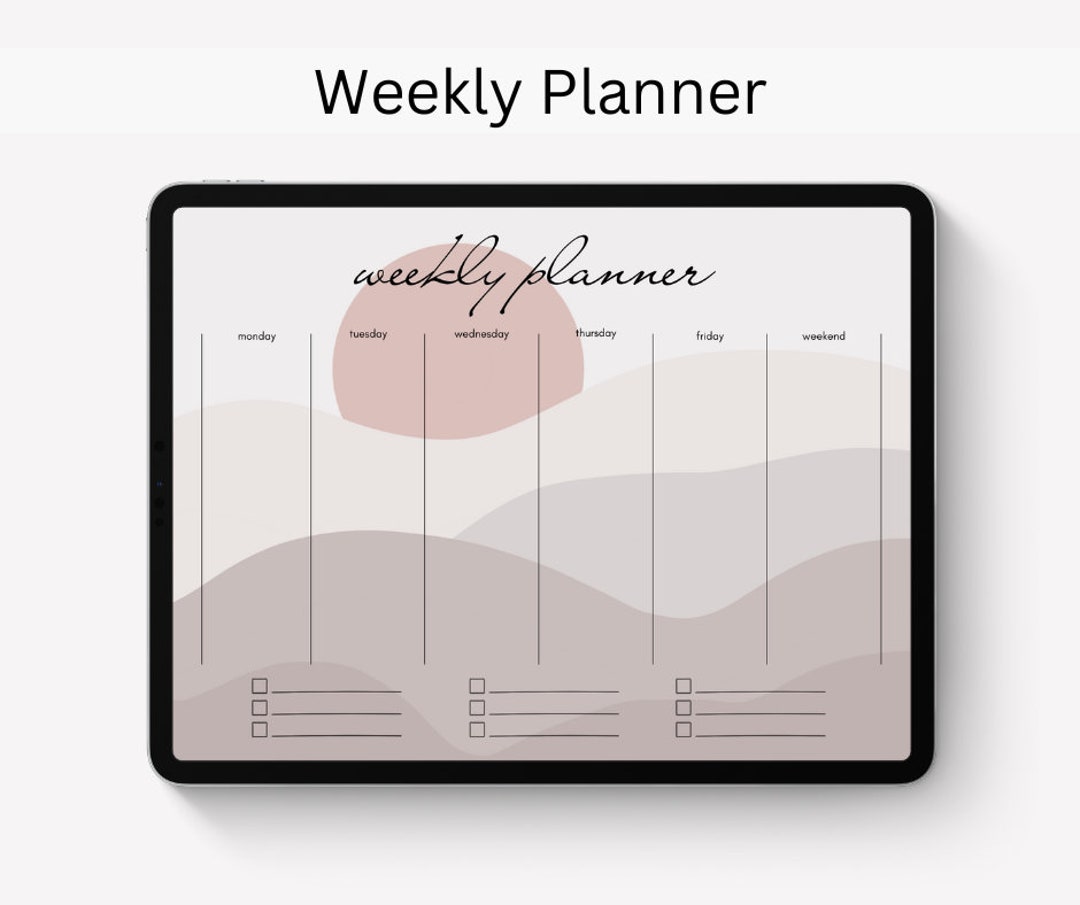Digital Weekly Planner Simple Planner Sheet Print at Home Use Digital ...