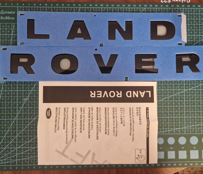 Land Rover Gloss Black Bonnet Lettering Badge Kit Script DEFENDER 90 ...