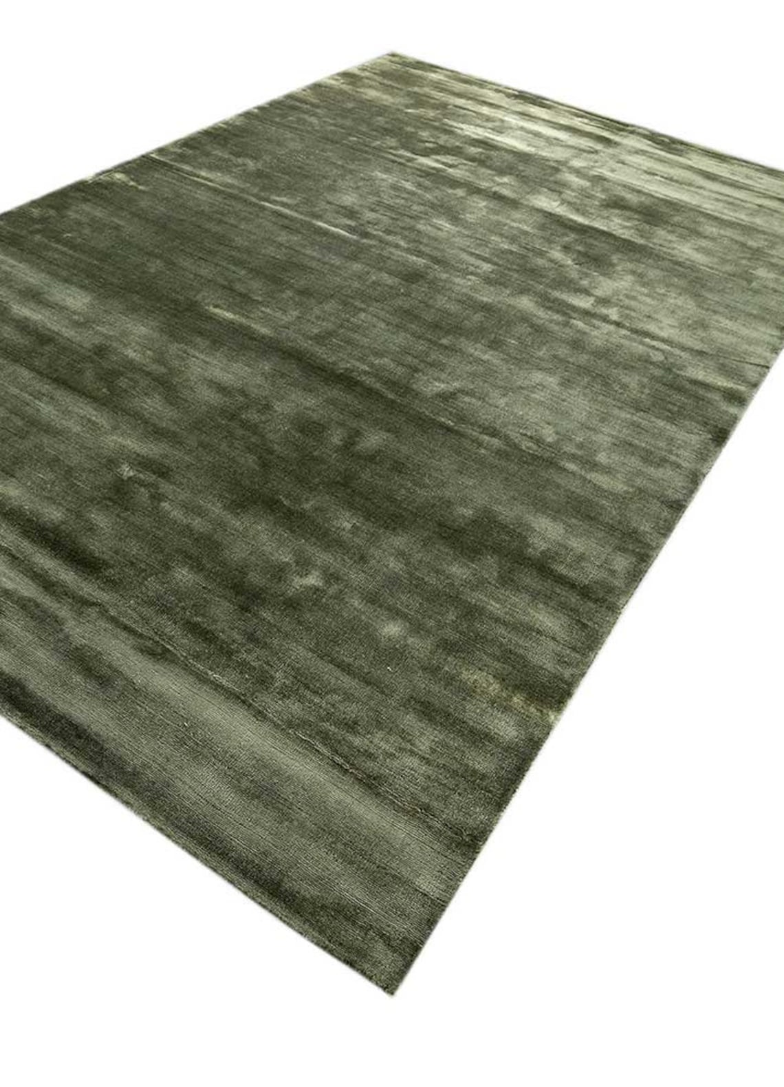 Solid Area Rug Olive Green Hand-tufted Viscose Rug Rugs for Living Room ...