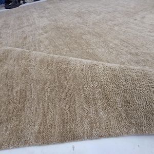 Hand-knotted 100% Wool Area Rug | Solid Wool Area Rug | Moss Grey Plain ...