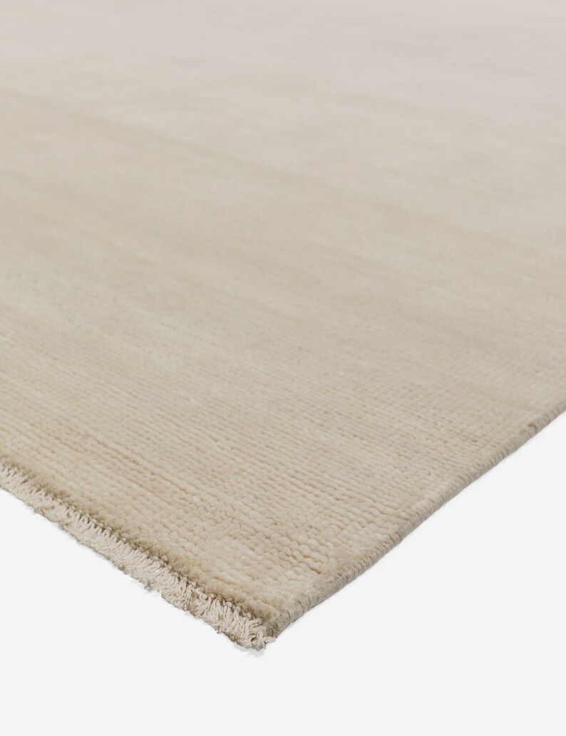 Hand-knotted 100% Wool Area Rug Solid Wool Area Rug Moss Grey Plain Rug ...
