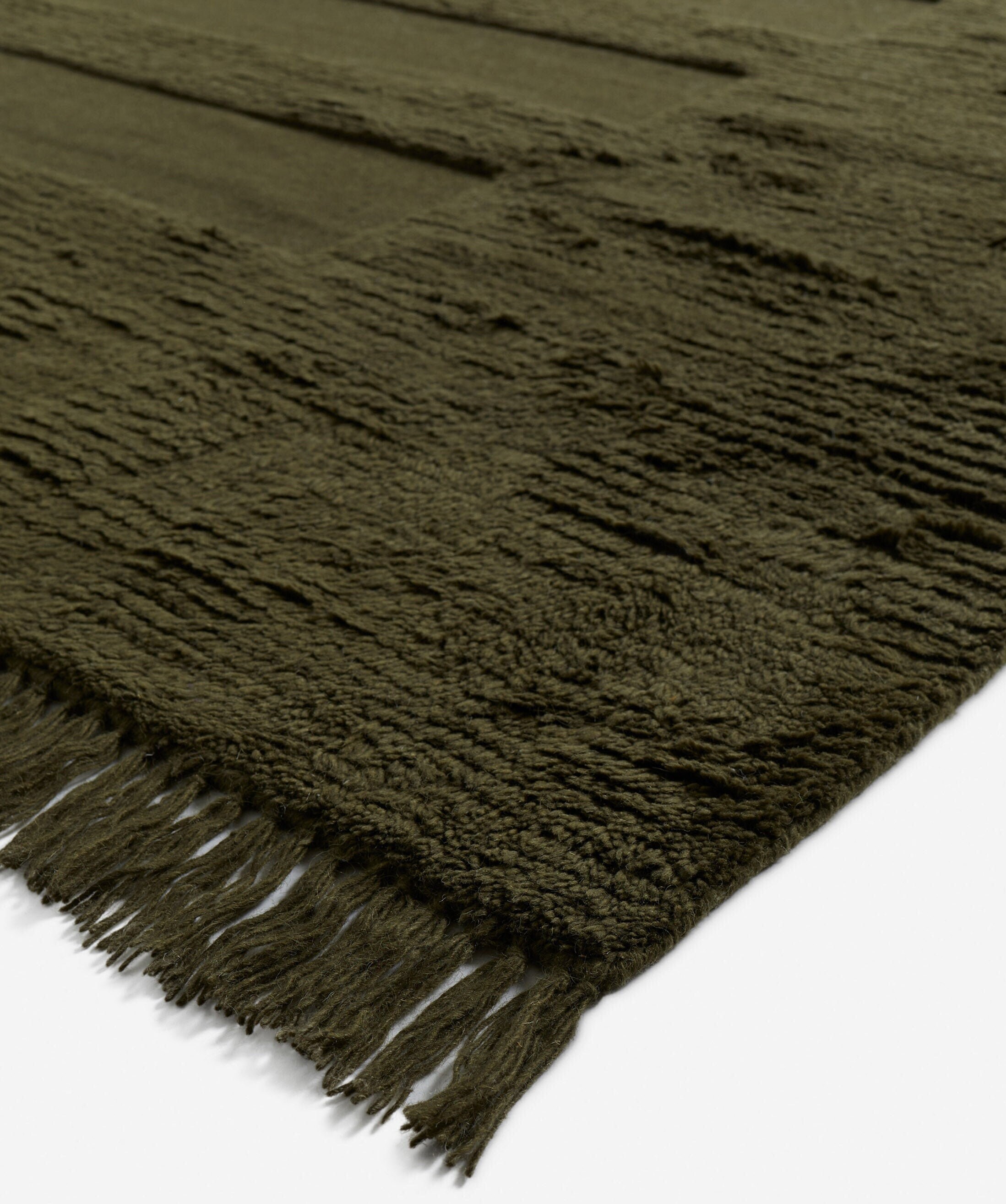 Moss Green Color Solid Area Rug Hand-knotted 100% Wool Area Rug Luxury ...