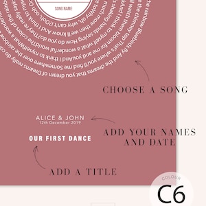 Vinyl Record Custom Song Lyrics Digital Wall Art, Favourite Song Poster ...
