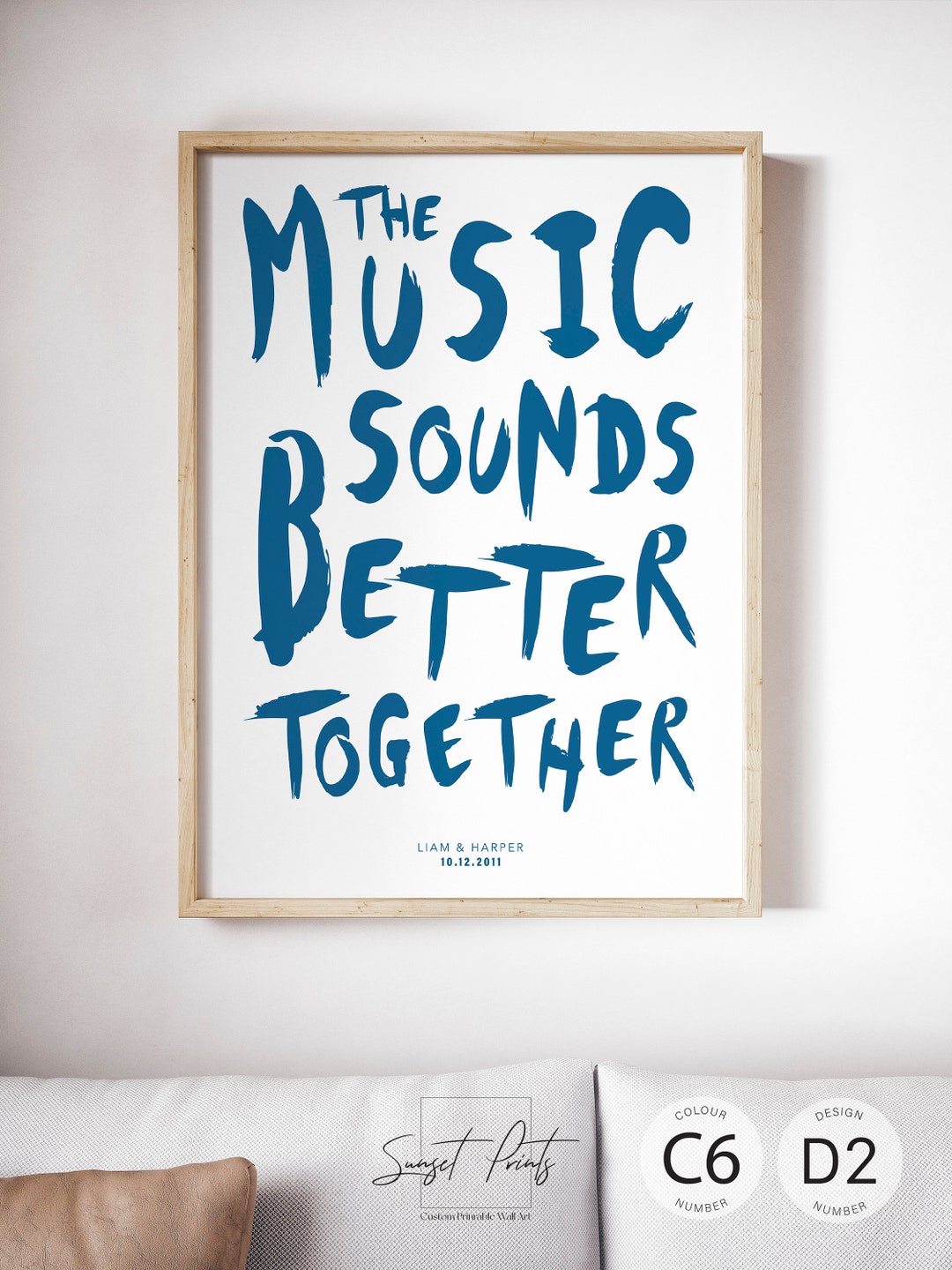 Custom Music Quote Wall Art Gift for Couples Romantinc Words for Loved ...