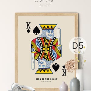 Personalised King of Spades Illustration Poster - Customizable Text ...