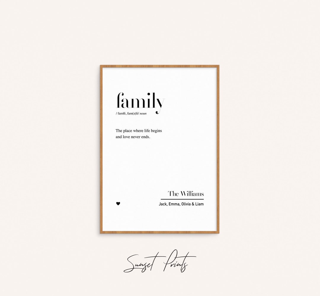 Family Definition Quote Poster, Family Gift, Personalized Family Home ...