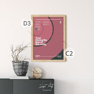 Vinyl Record Custom Song Lyrics Digital Wall Art, Favourite Song Poster ...
