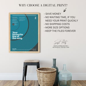 Vinyl Record Custom Song Lyrics Digital Wall Art, Favourite Song Poster ...