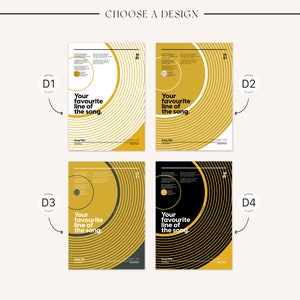 Vinyl Record Custom Song Lyrics Digital Wall Art, Favourite Song Poster ...