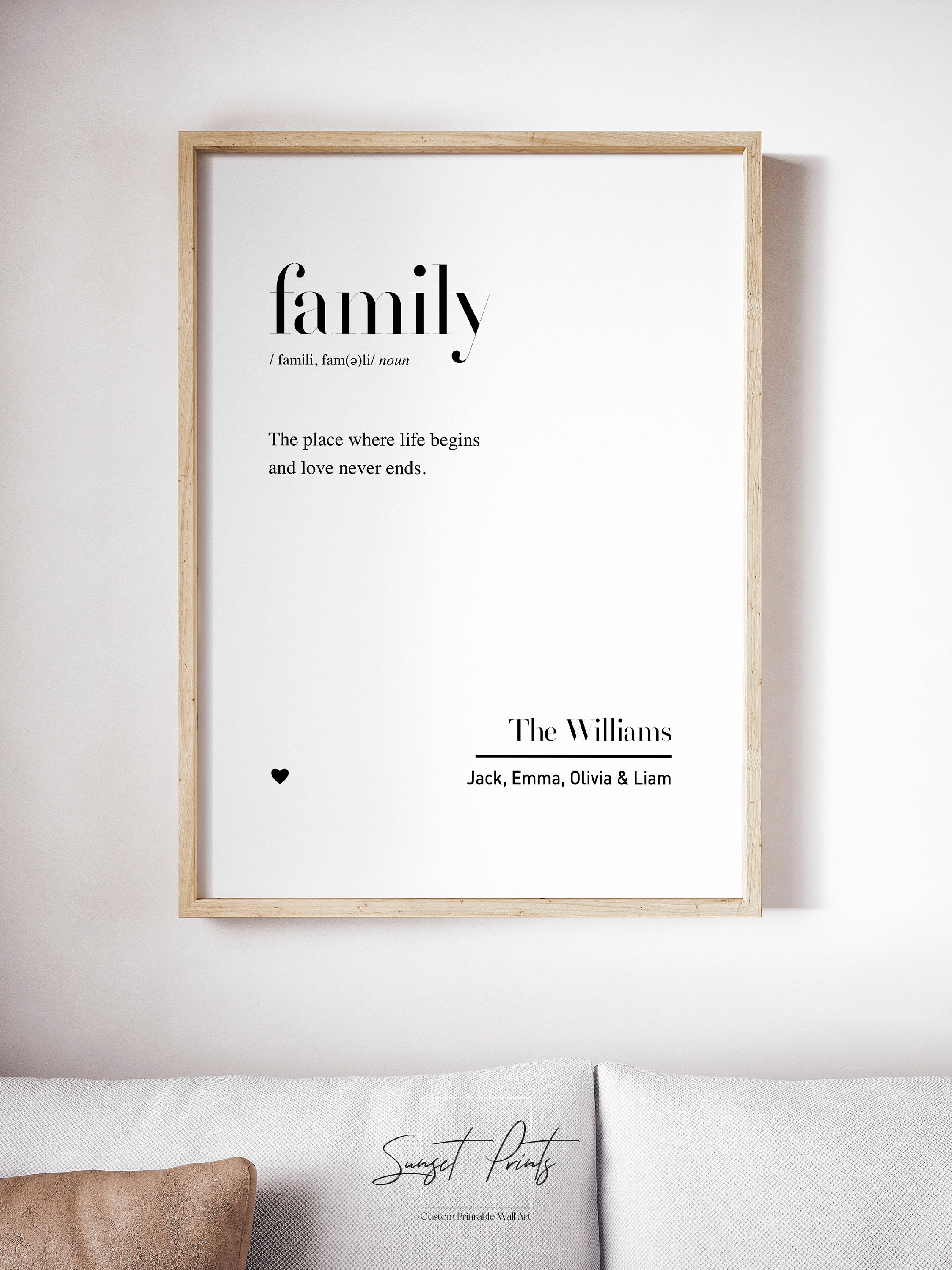 Family Definition Quote Poster Family Gift Personalized - Etsy