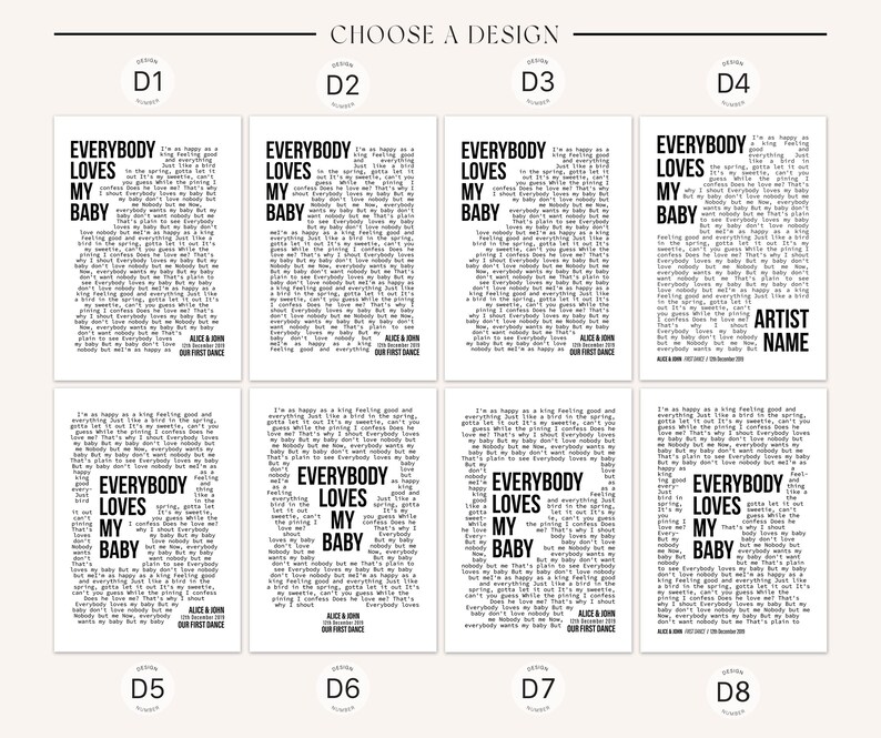 Custom Song Lyrics Print – Anniversary Gift (digital Download) - Etsy