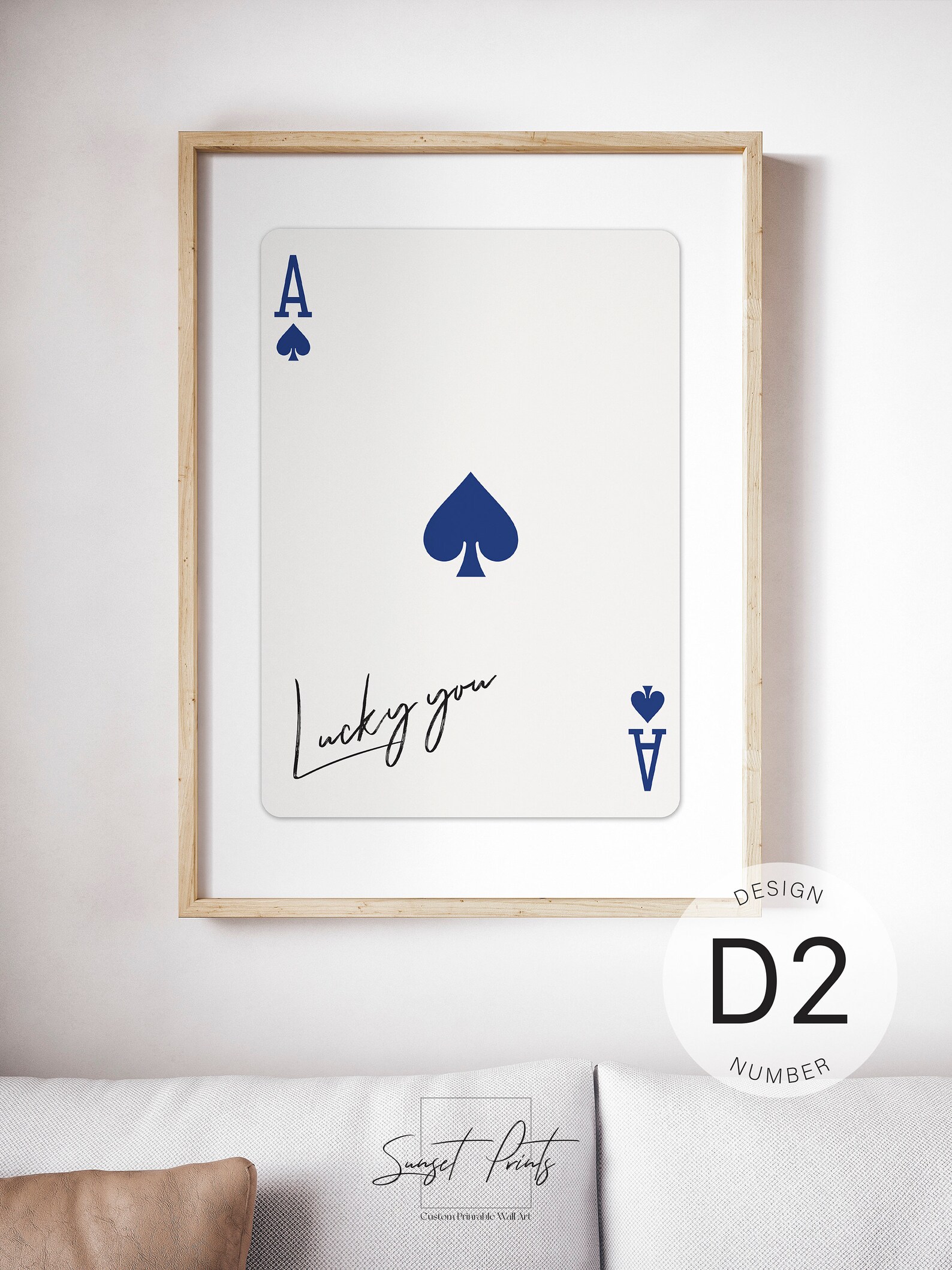 Aesthetic Ace of Spades Print, Trendy Playing Card Wall Decor, Funny ...