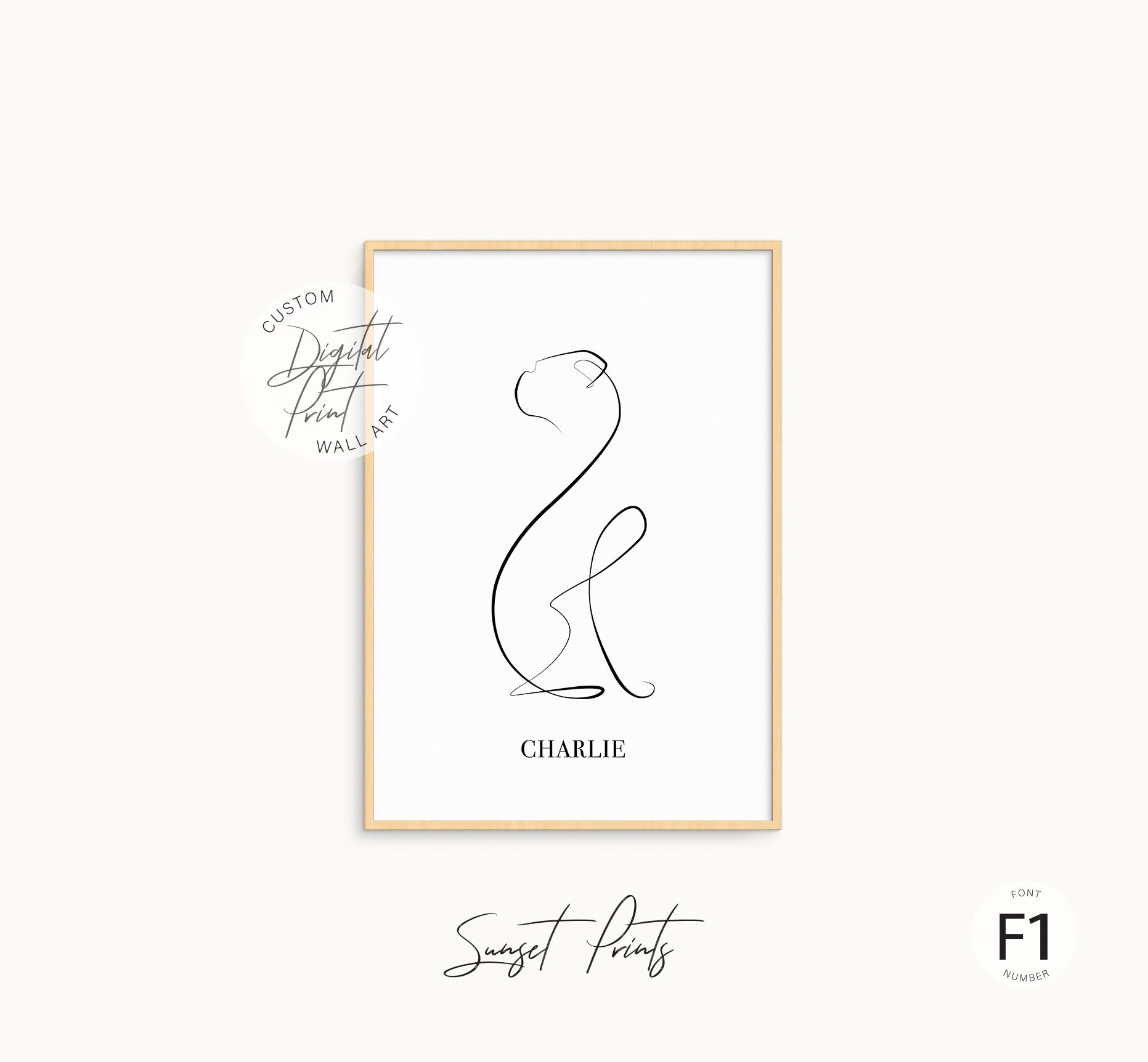 Boxer Customisable Gift Printable for Dog Lover Line Art - Etsy