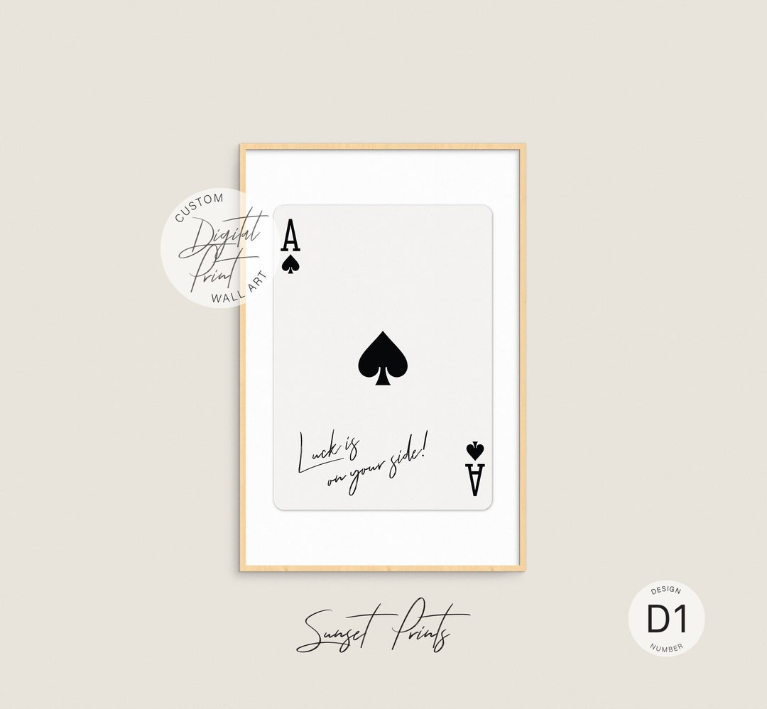 Aesthetic Ace of Spades Print, Trendy Playing Card Wall Decor, Funny ...