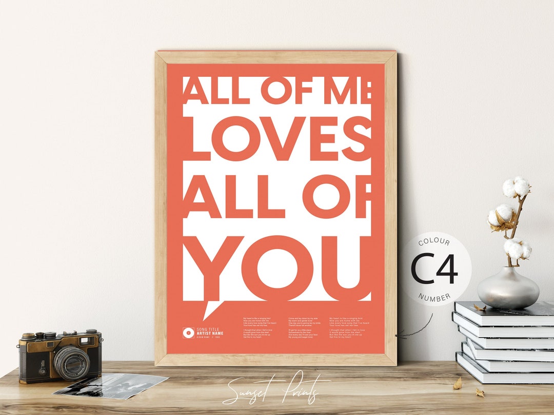 Customized Song Lyrics Print Wall Art Favorite Words in a Charming ...