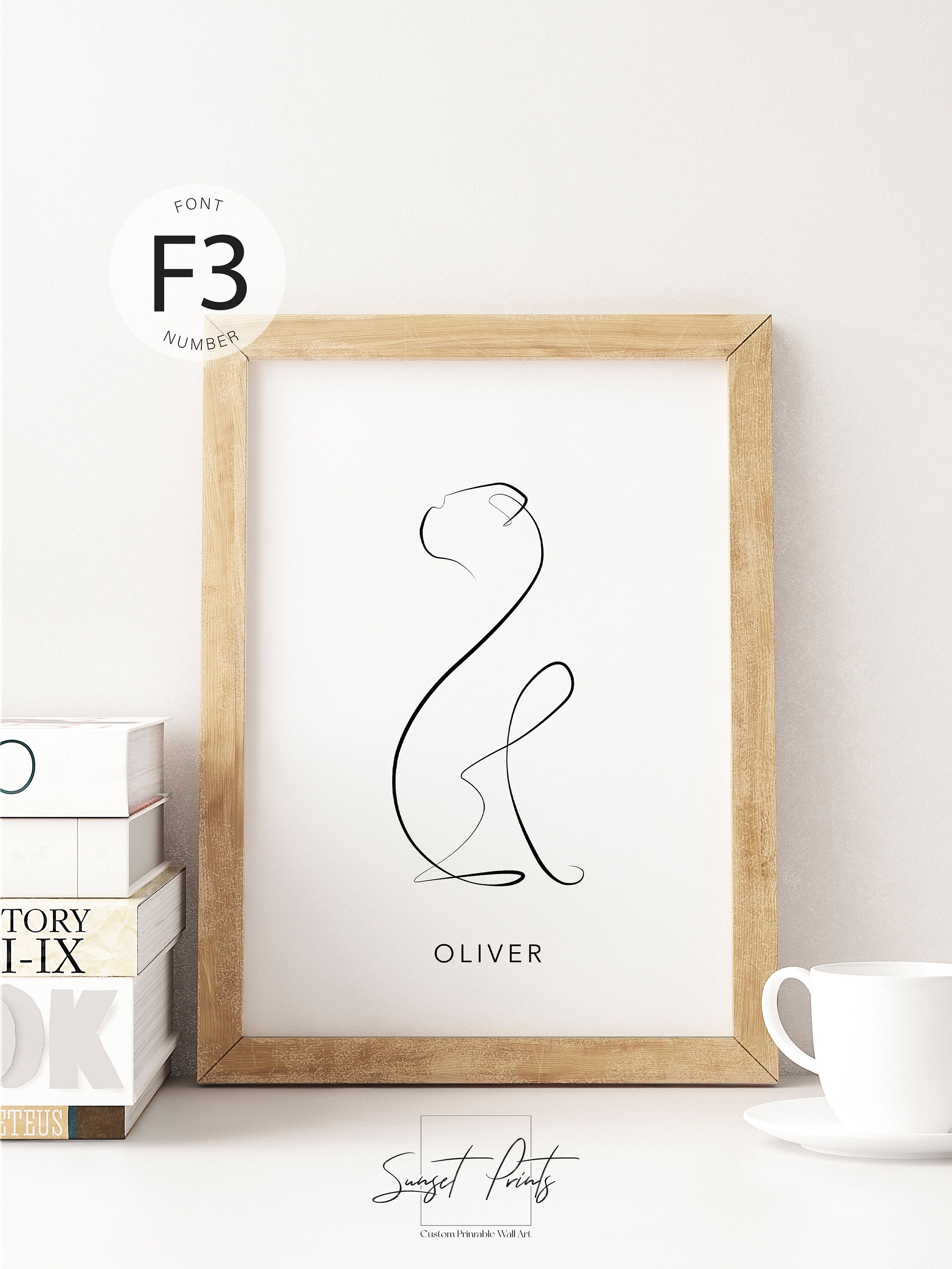 Boxer Customisable Gift Printable for Dog Lover Line Art - Etsy