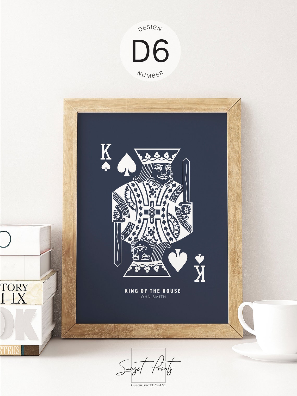 Personalised King of Spades Illustration Poster - Customizable Text ...