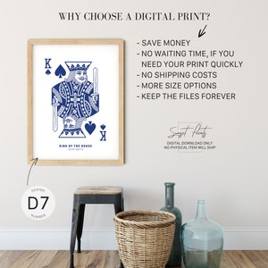 Personalised King of Spades Illustration Poster - Customizable Text ...