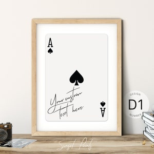 Aesthetic Ace of Spades Print, Trendy Playing Card Wall Decor, Funny ...