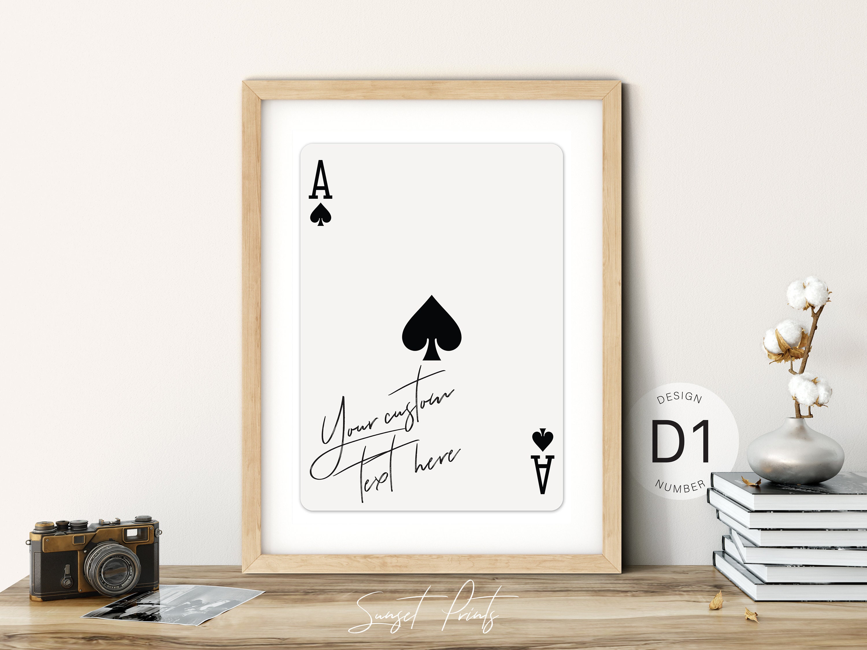 Aesthetic Ace of Spades Print, Trendy Playing Card Wall Decor, Funny ...