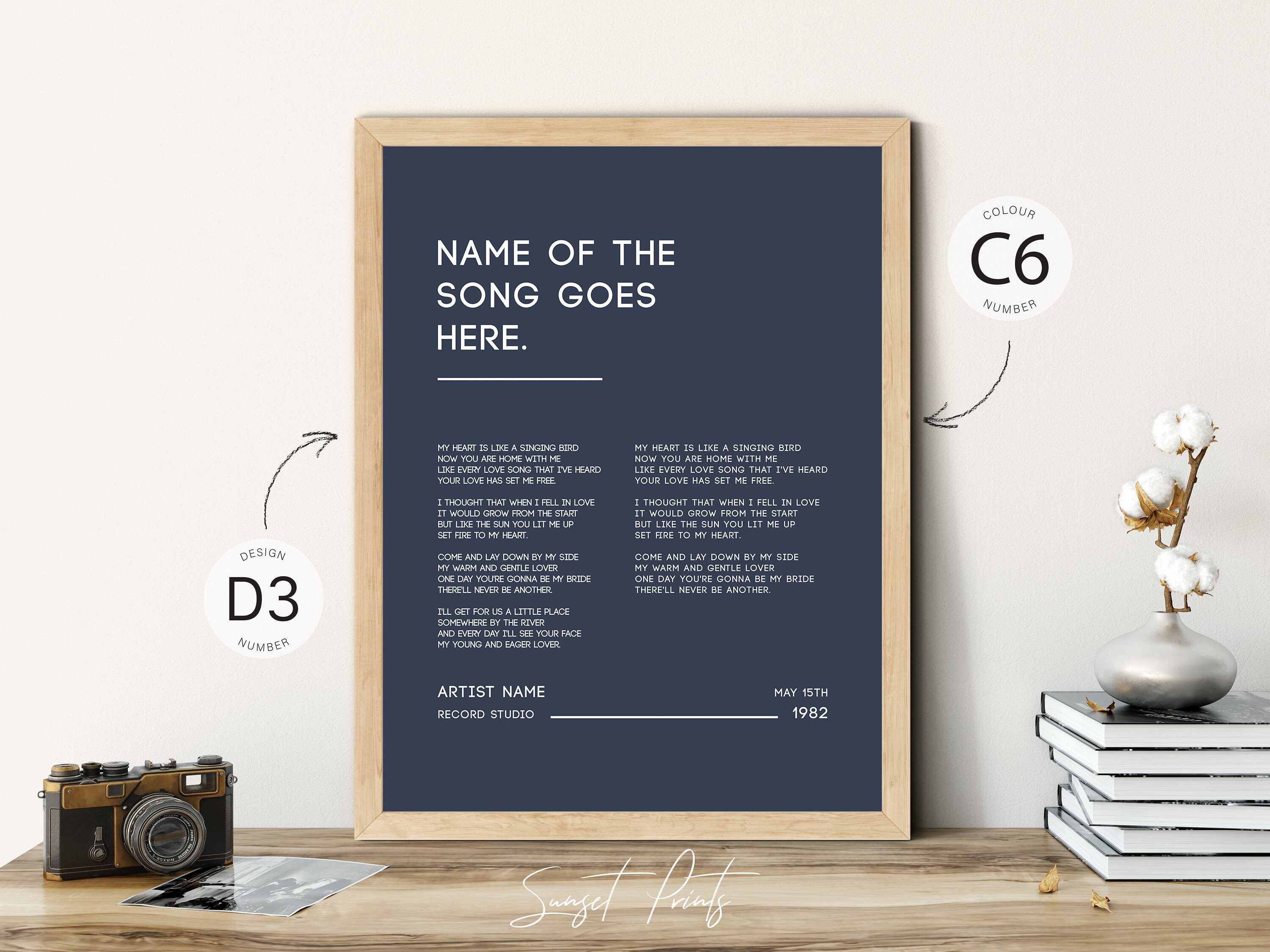 Custom Song Lyric Digital Print, Custom Melomane Wall Art, Album Wall ...