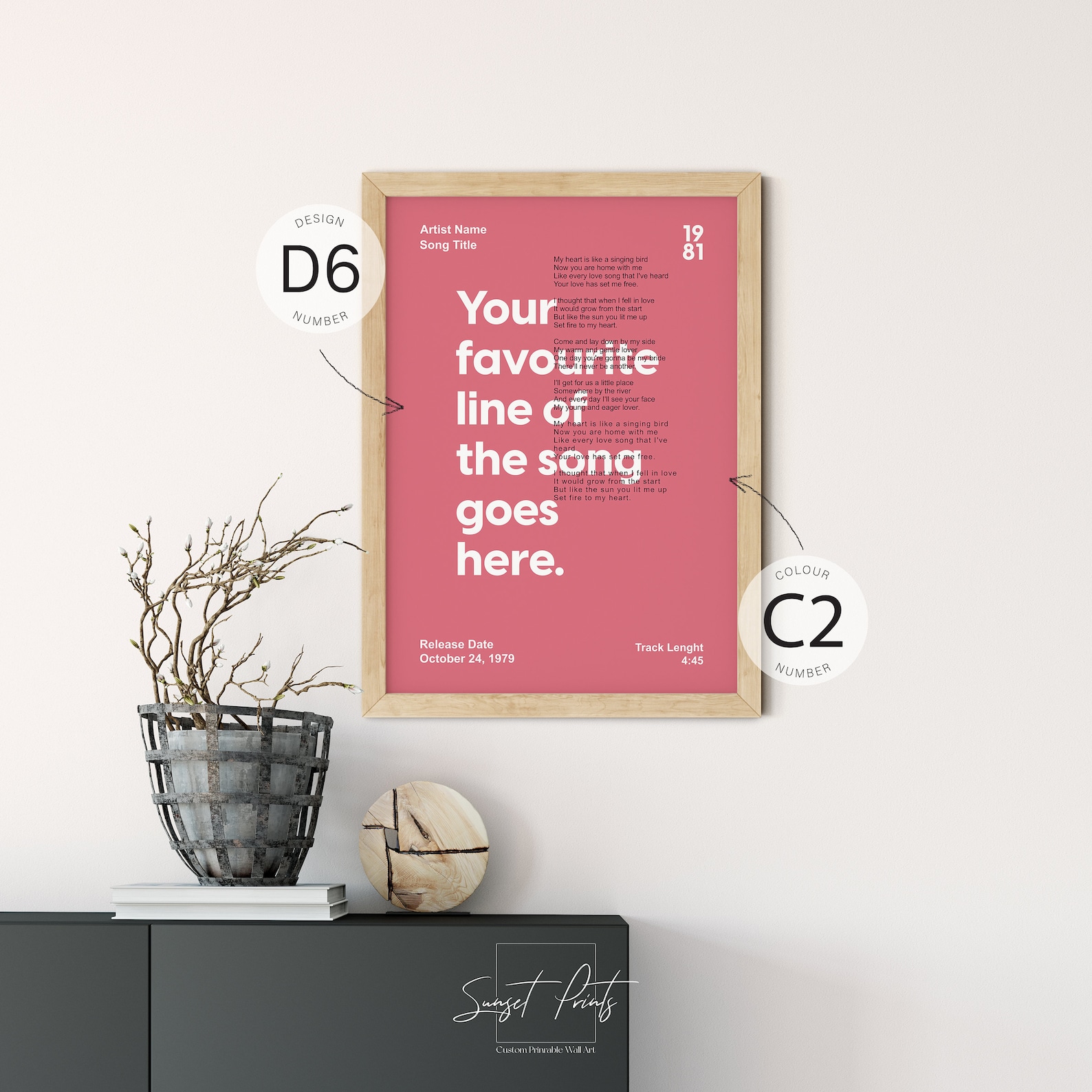 Custom Song Lyric Digital Print Custom Melomane Wall Art - Etsy