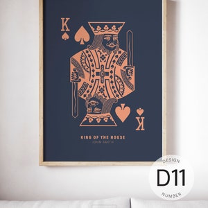 Personalised King of Spades Illustration Poster - Customizable Text ...