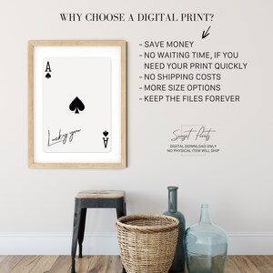 Aesthetic Ace of Spades Print, Trendy Playing Card Wall Decor, Funny ...