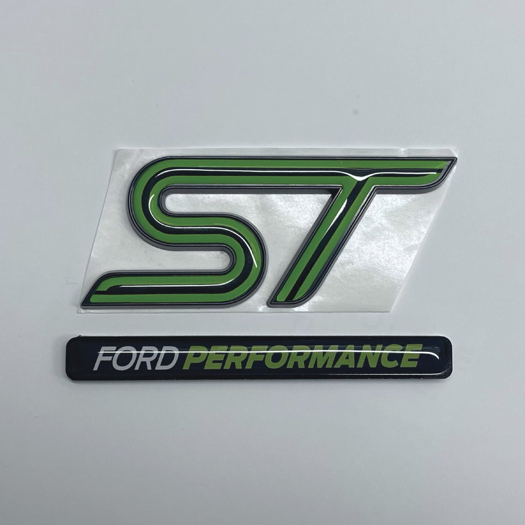 Black ST Badge Set Front and Rear Double Line Insert With Ford ...