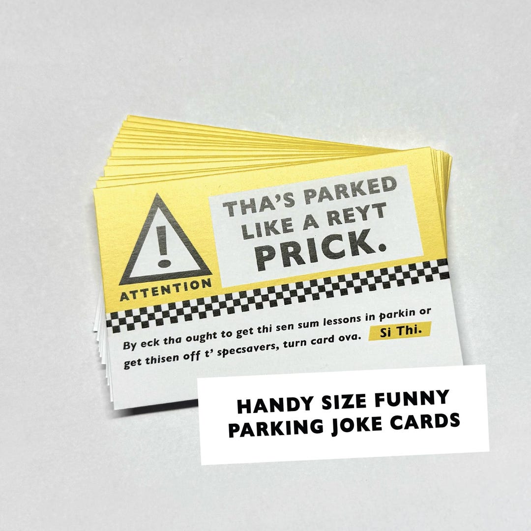 Funny Joke YORKSHIRE Parking Cards - Auditing Cards - Yorkshire Has ...