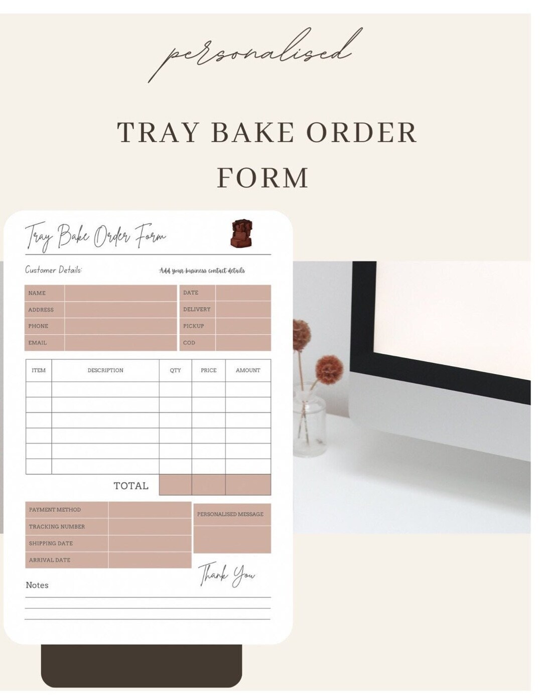 Custom Order Form Template | Editable Order Forms | Customizable Order ...